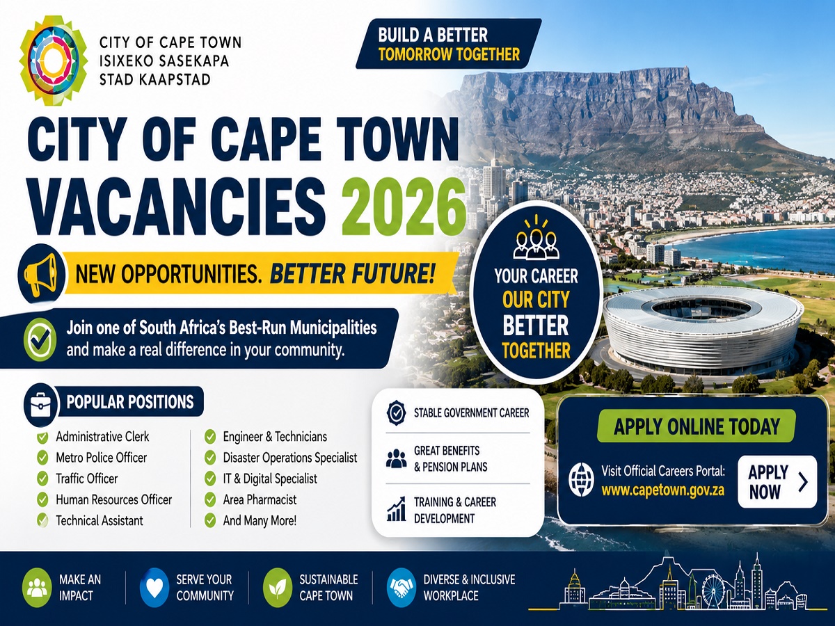 City of Cape Town Vacancies 2026 New Government Jobs Open Across South ...