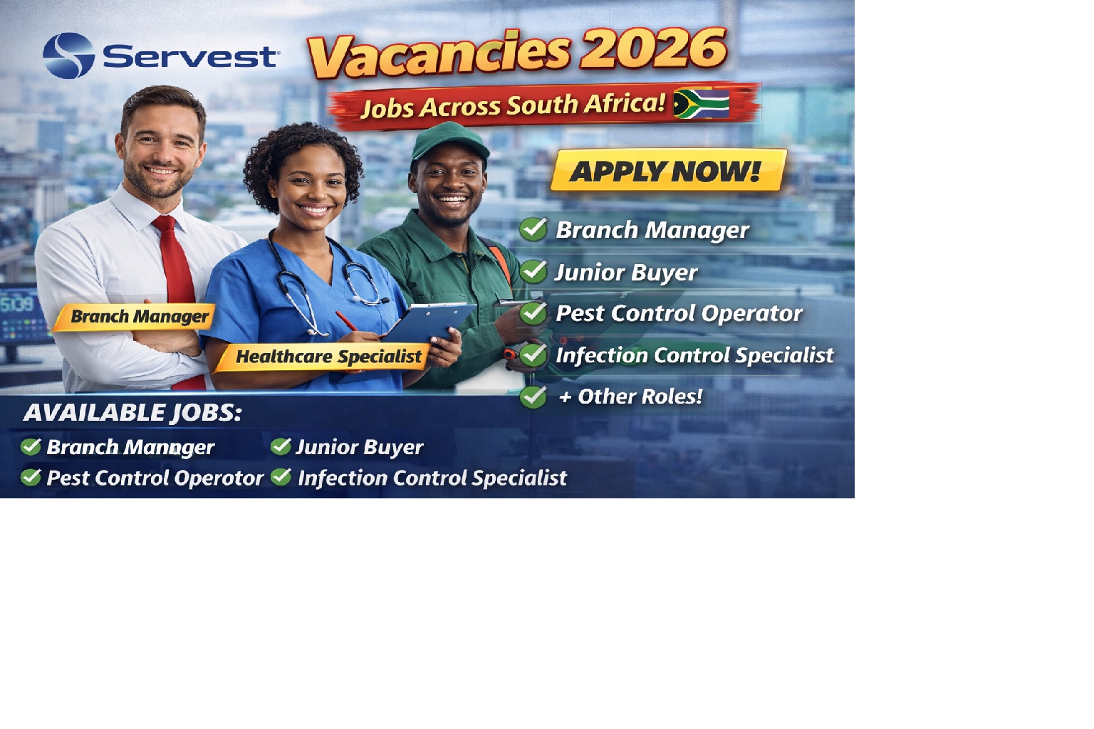 Servest SA Vacancies 2026 | Latest Jobs in South Africa (Apply Online ...