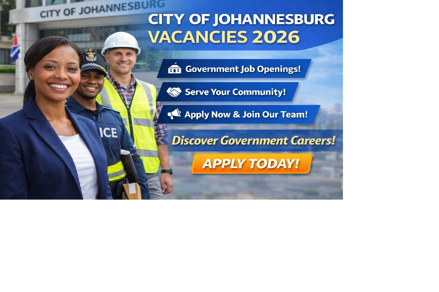 City of Johannesburg Vacancies 2026 Latest Government Job Opportunities ...