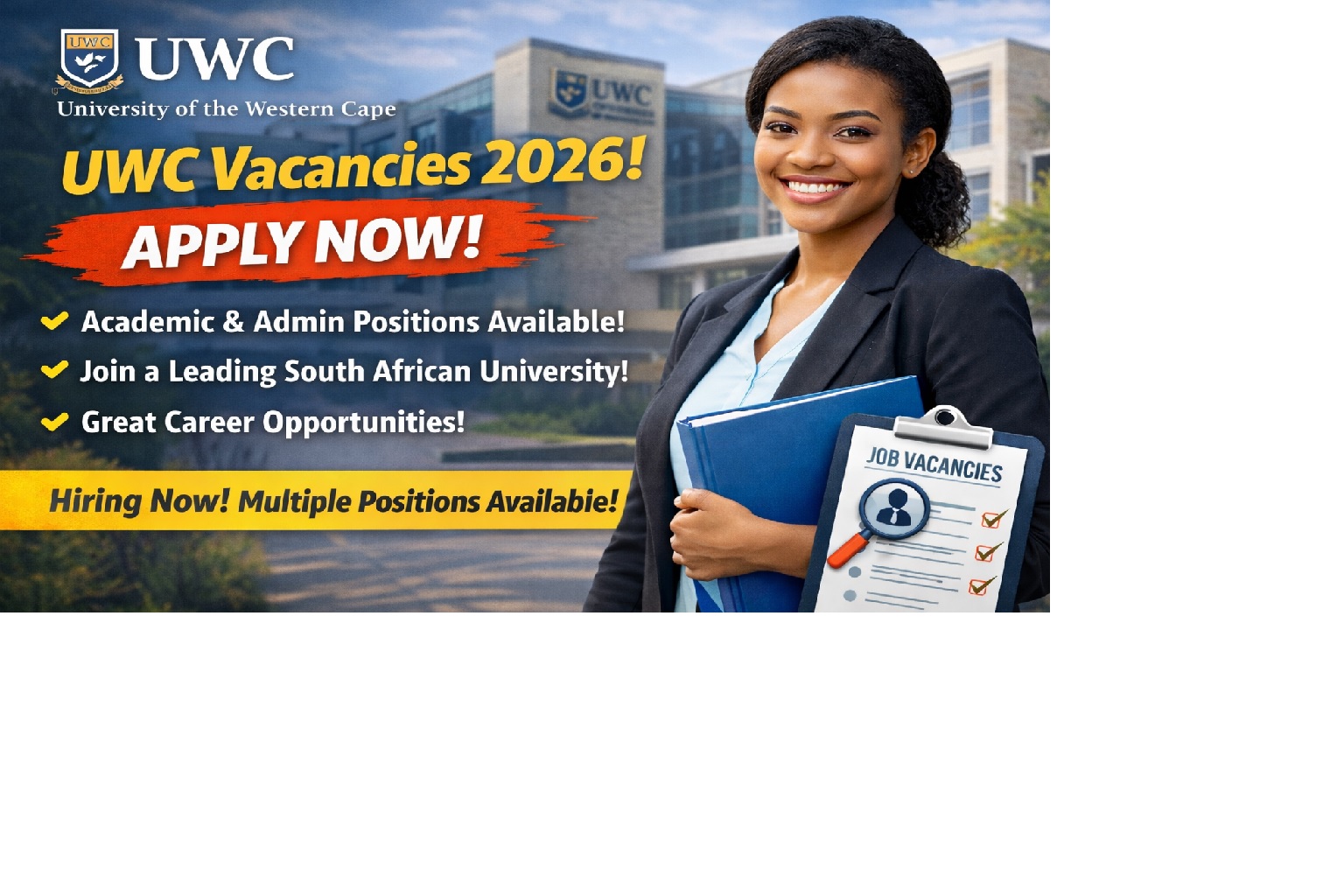 UWC Vacancies 2026: Latest Jobs at the University of the Western Cape ...